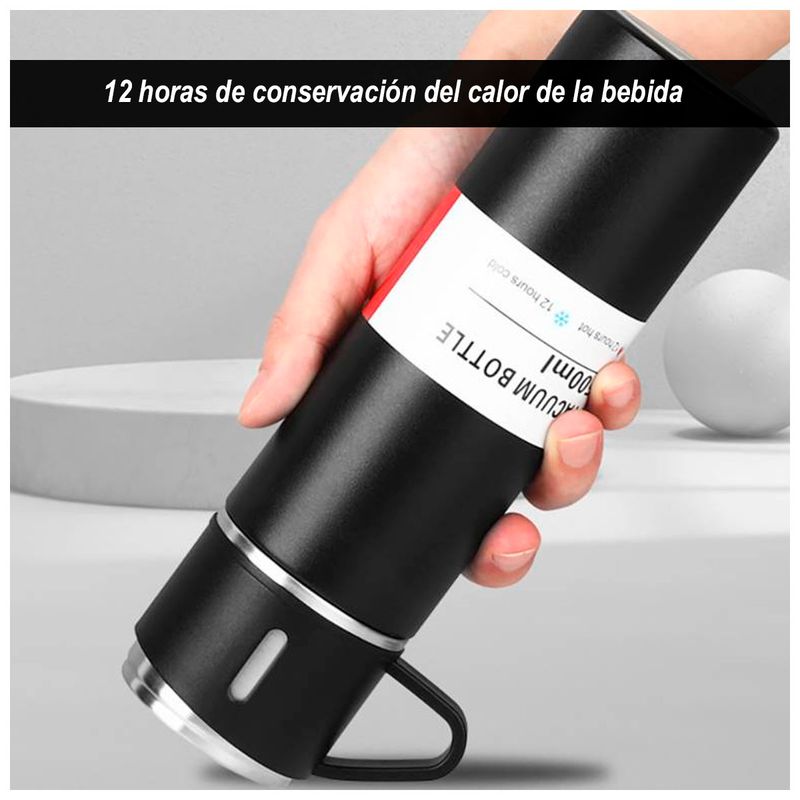 Termo Vacuum 4 Piezas de 500ml Negro - Real Plaza
