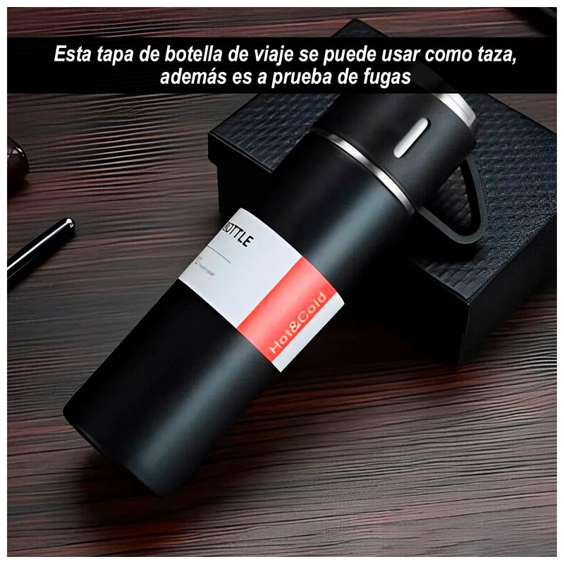 Termo Vacuum 4 Piezas de 500ml Negro - Real Plaza