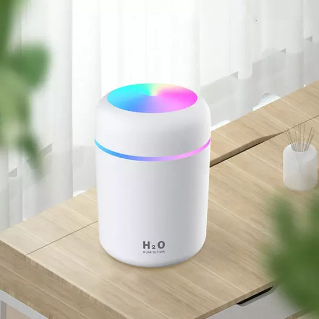 Mini Humidificador Portátil H2O Silencioso Recargable Blanco - Real Plaza