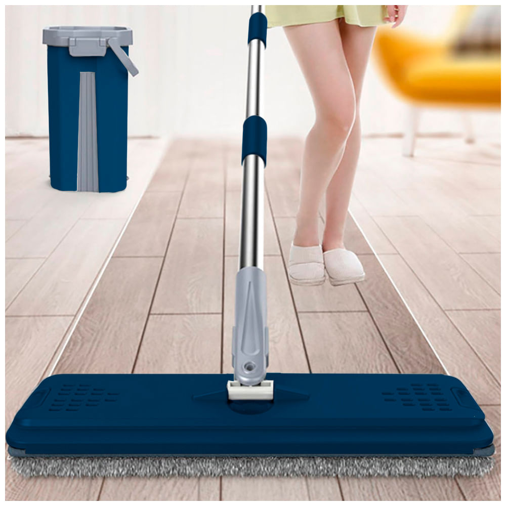 Trapeador Mágico 360° 2 Mopas Grande Premium con Caja P59 Azul - Real Plaza