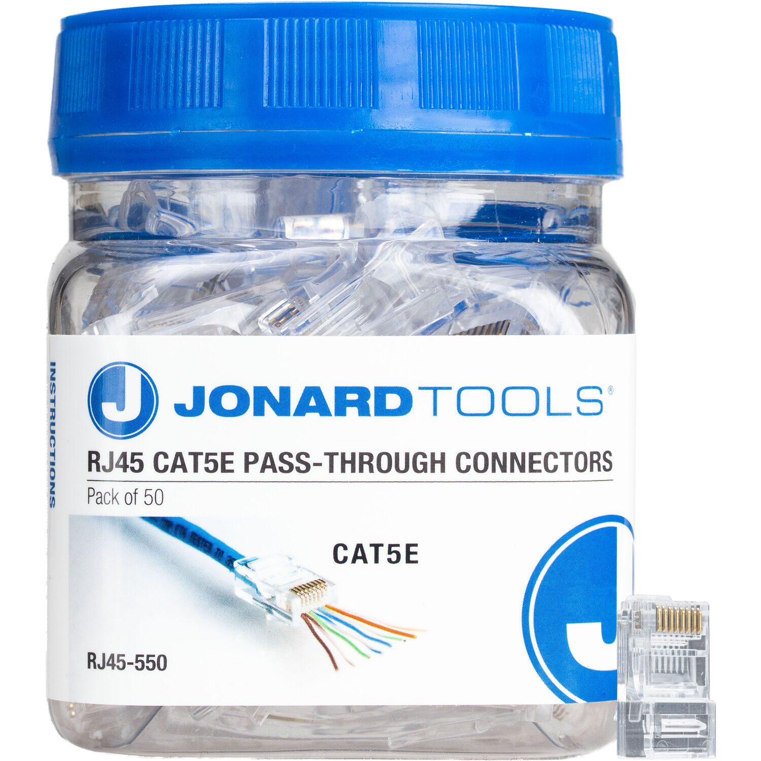 Conectores Rj45 Pass Through Cat 5E de Jonard Tools Frasco de 50 Piezas ...