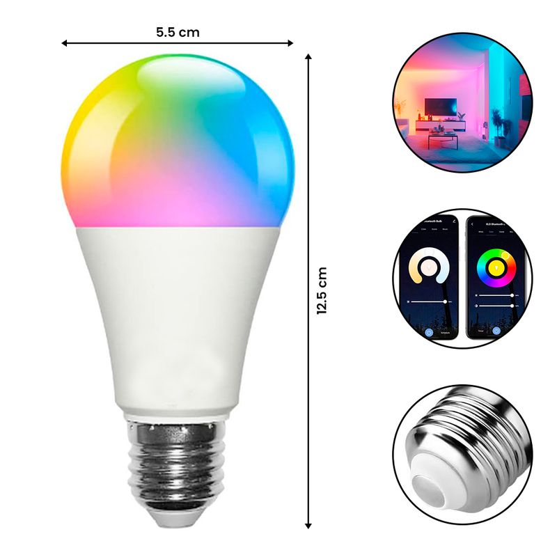 Foco Inteligente Luz Frío, Cálida y RGB Wi-Fi - Real Plaza