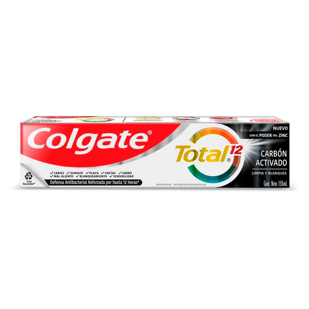 Crema Dental Colgate Total Carbón Activado – Tubo 150 ML - Real Plaza
