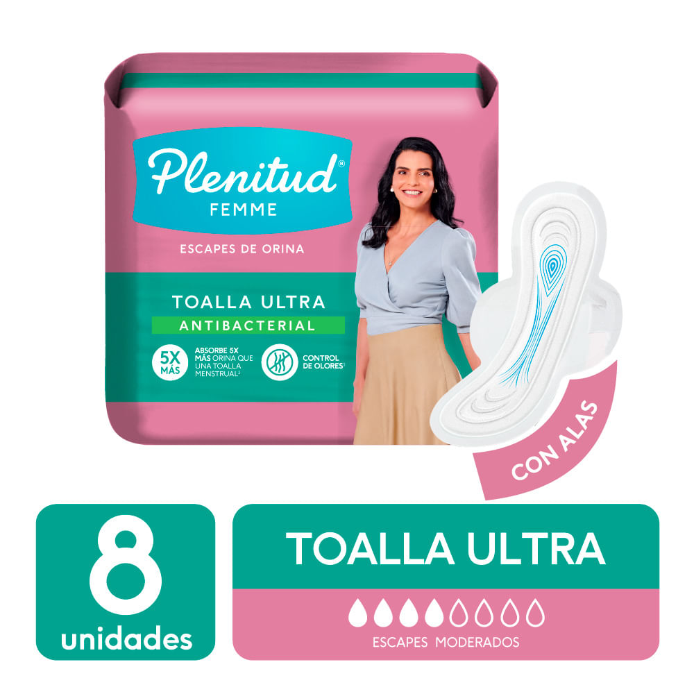Toallas Higiénicas Plenitud Femme Ultra - Bolsa 8 UN - Real Plaza