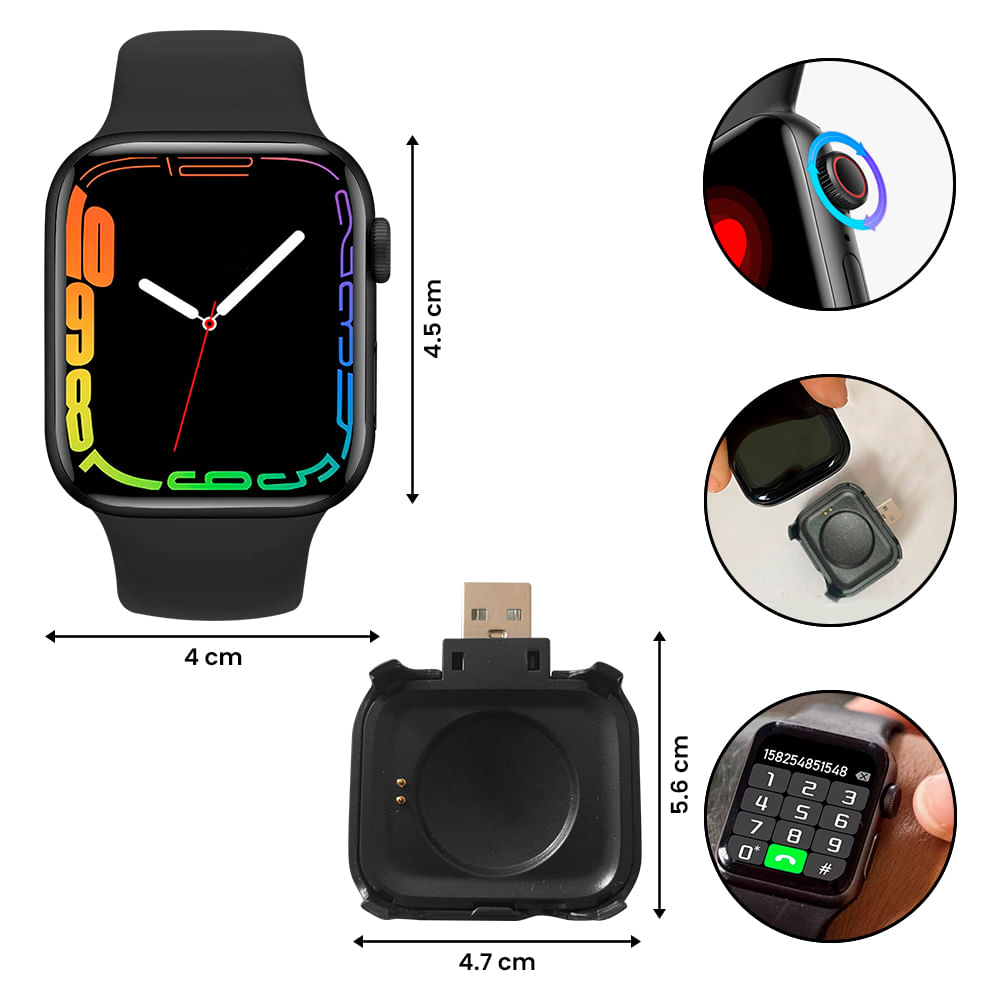 Smartwatch T500+ Pro Serie 8 Negro - Real Plaza