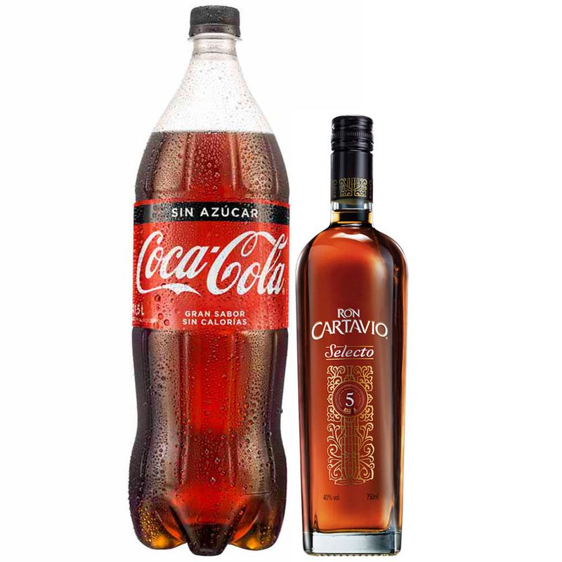 Pack Ron CARTAVIO Selecto Botella 750ml + Gaseosa COCA COLA Sin Azúcar ...