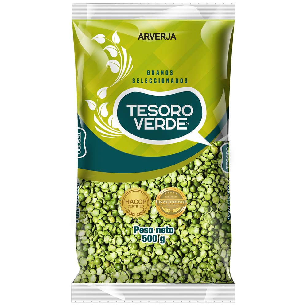 Arveja Verde Partida TESORO VERDE Bolsa 500g - Real Plaza
