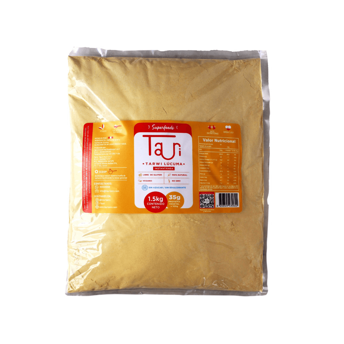 Tarwi con Lucuma en Polvo 1.5 Kg Fuente de Proteina Vegetal - Real Plaza