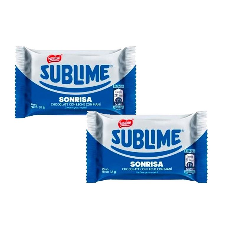Pack Chocolate NESTLÉ Sublime Sonrisa Paquete 38g x 2un - Real Plaza