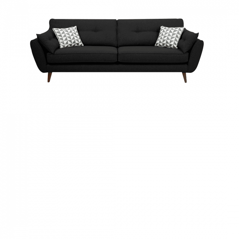 Sofa 3 Cuerpos Magno Negro Hys - Real Plaza