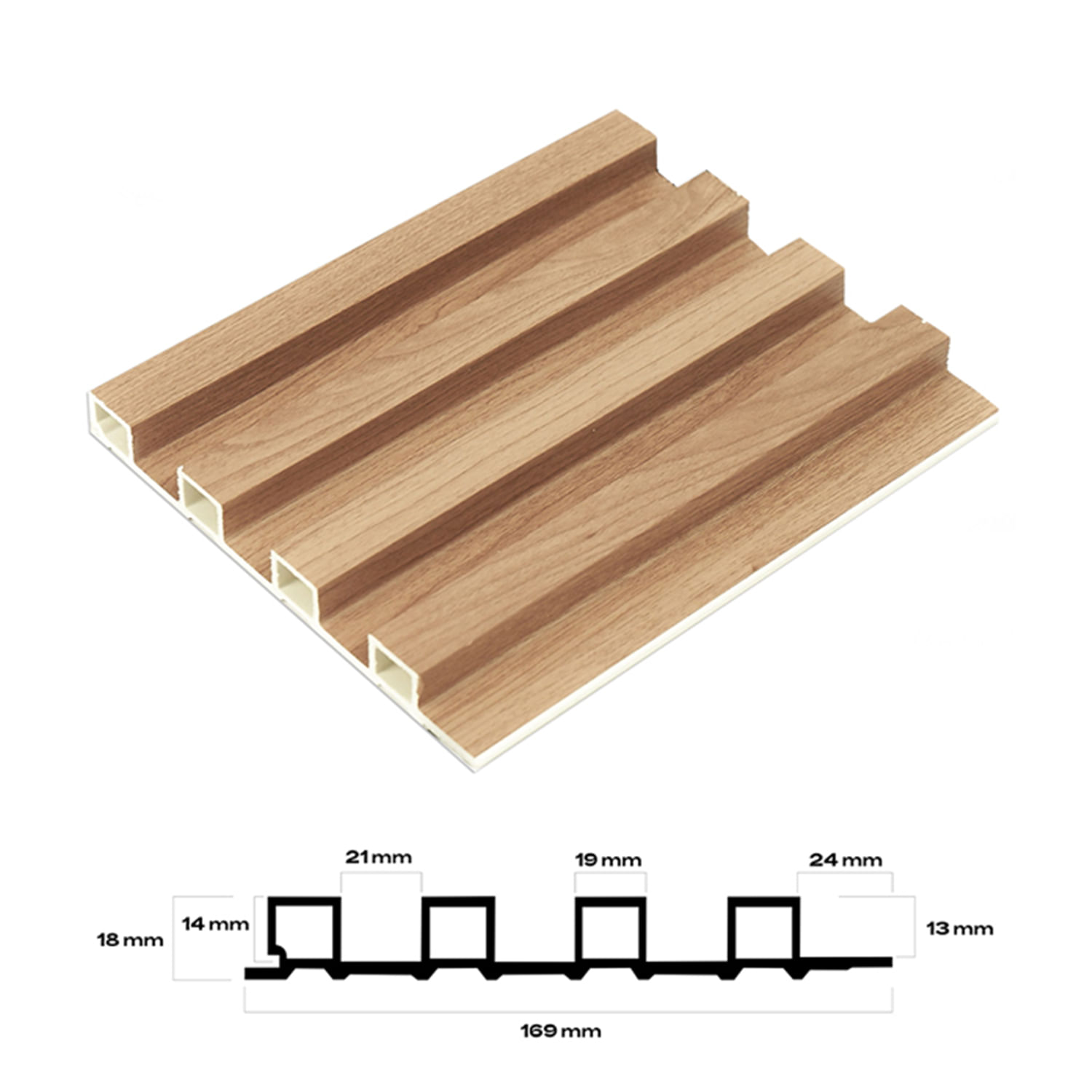Wpc Wall Panel Color Roble Decorplas - Real Plaza