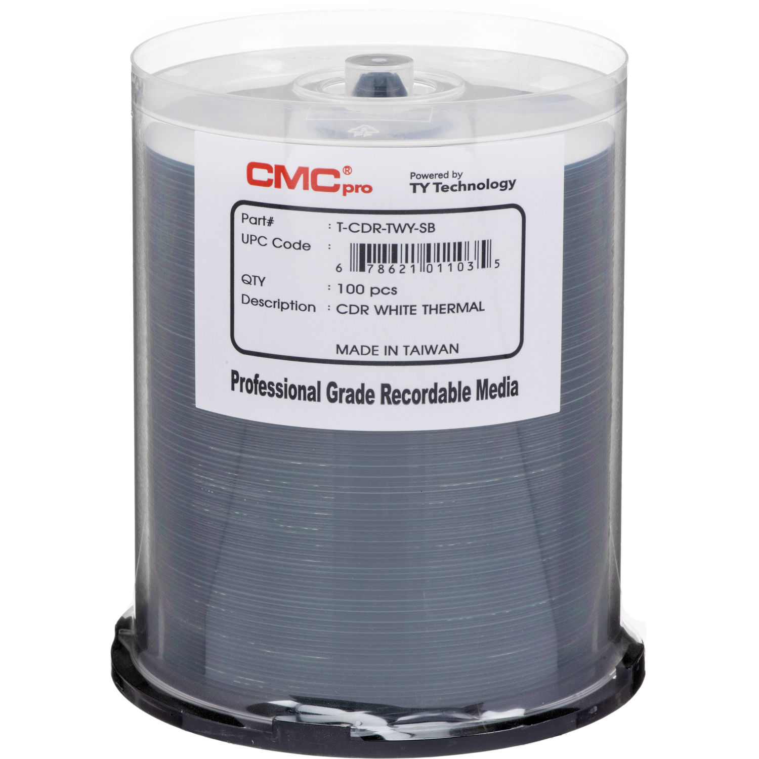 Spindle de 100 Discos Cmc Pro Blancos Imprimibles Térmicamente de 700Mb ...