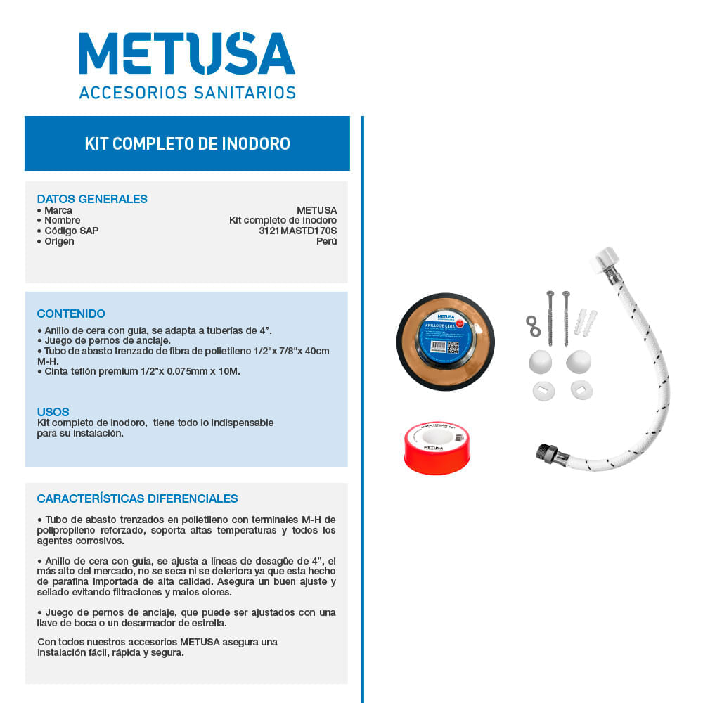 Kit de Inodoro Completo Metusa - Real Plaza