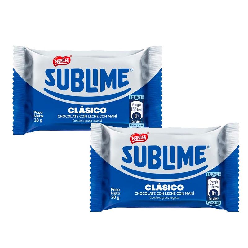 Pack Chocolate NESTLÉ Sublime Clásico Paquete 28g x 2un - Real Plaza