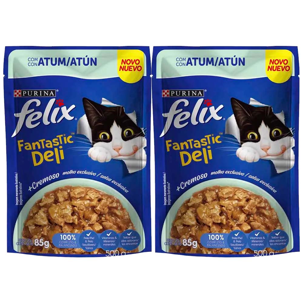 Pack Comida para Gatos FELIX Gatito Atún Doypack 85g x 2un - Real Plaza