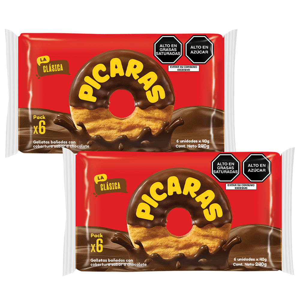 Pack Galletas PICARAS Clásicas Paquete 6un x 2un - Real Plaza