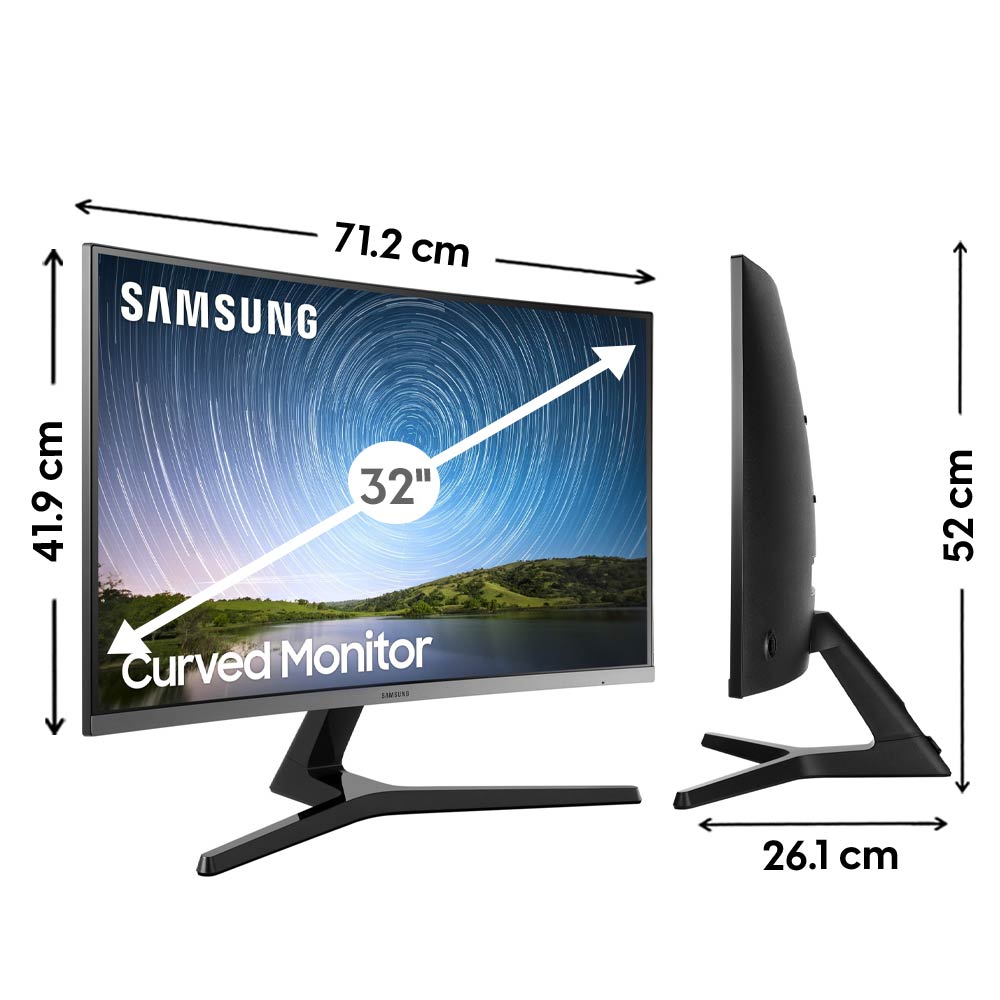 Monitor curvo 32" Samsung LC32R500FHLXPE, Panel VA, FHD, 4 ms, 75 Hz ...