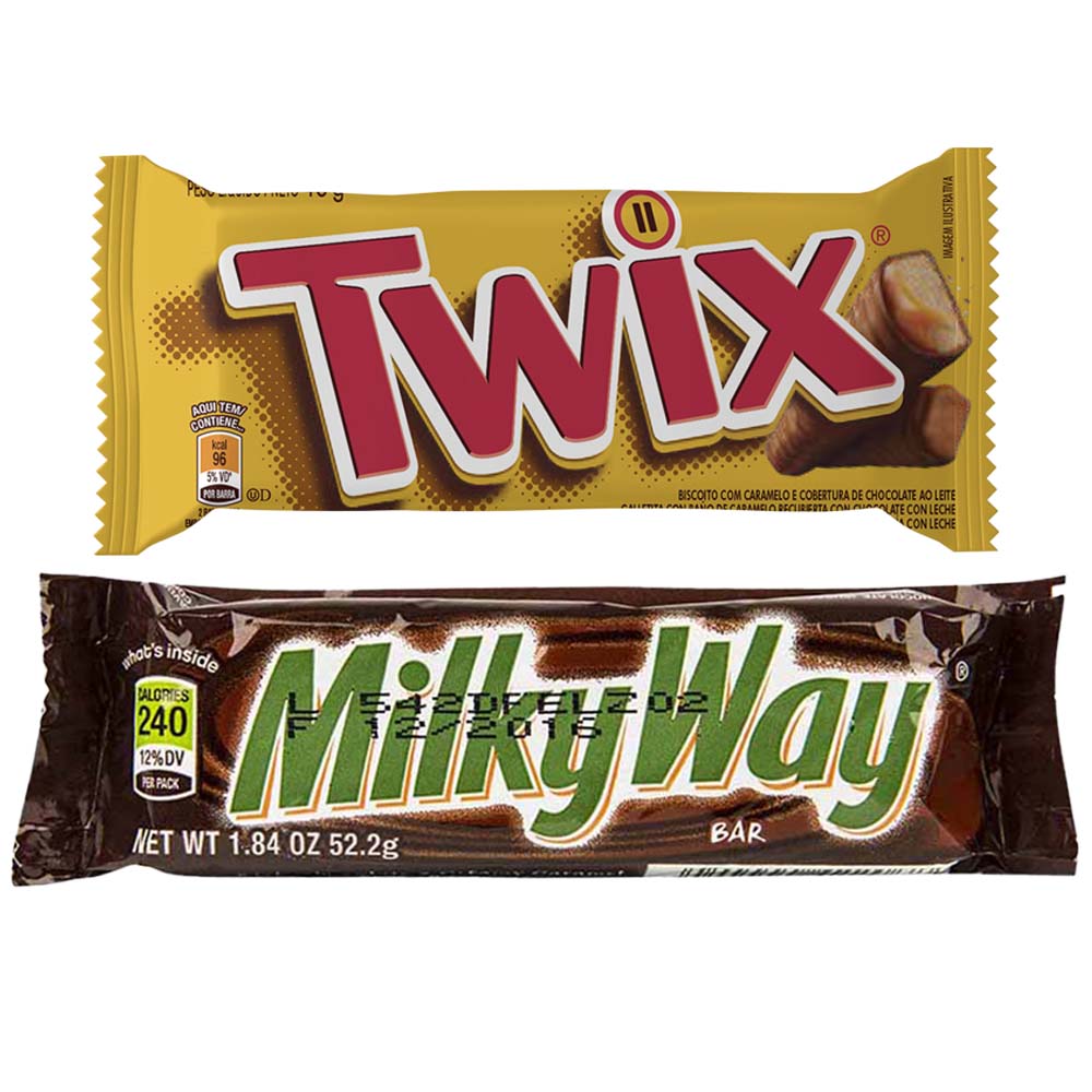 Pack Chocolate MILKY WAY con Caramelo Blando en Barra 1.84Oz + Chocolate TWIX Cookie Bar Bolsa ...