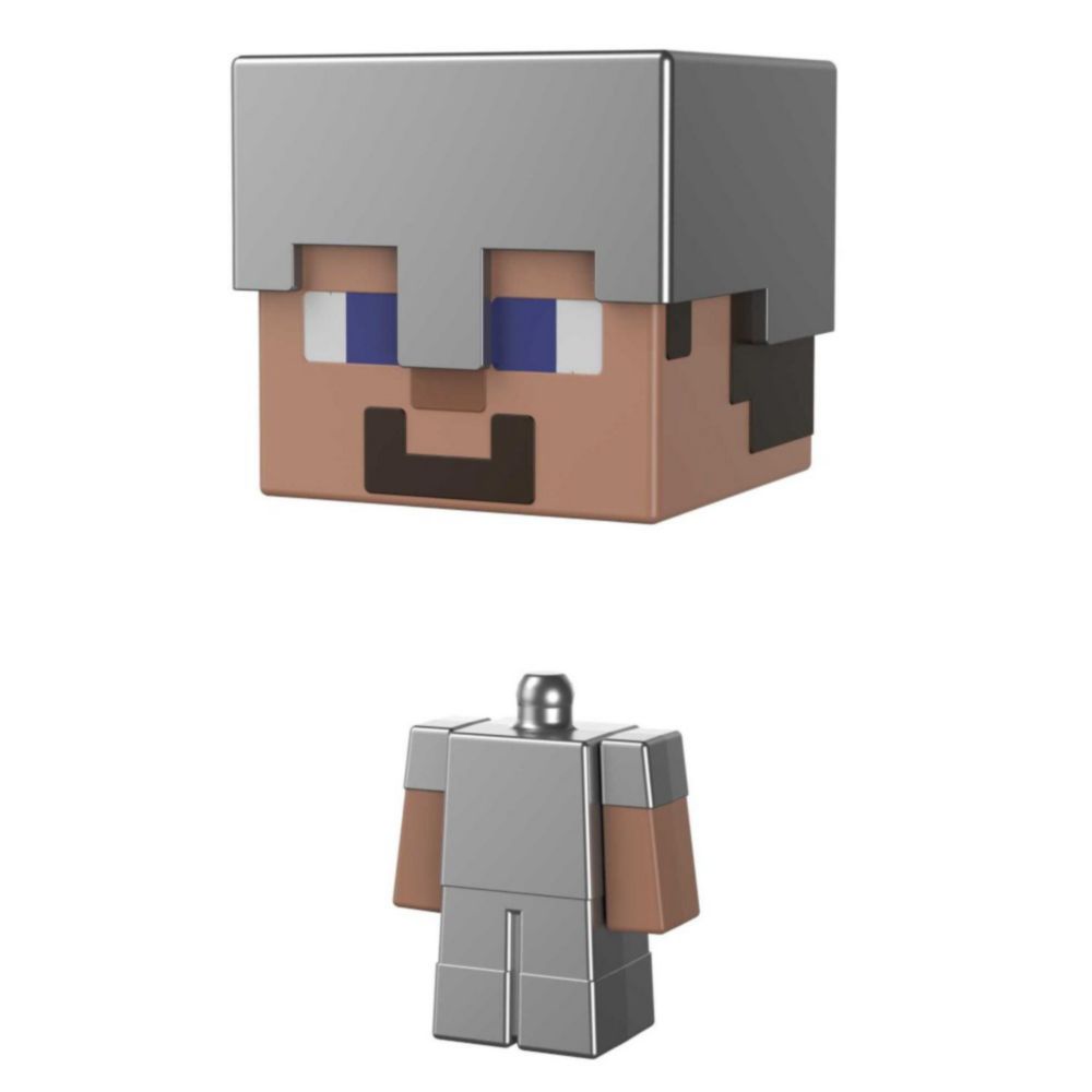 Figura Minecraft Cabezas Mob Mini Armadura De Hierro Steve - Real Plaza