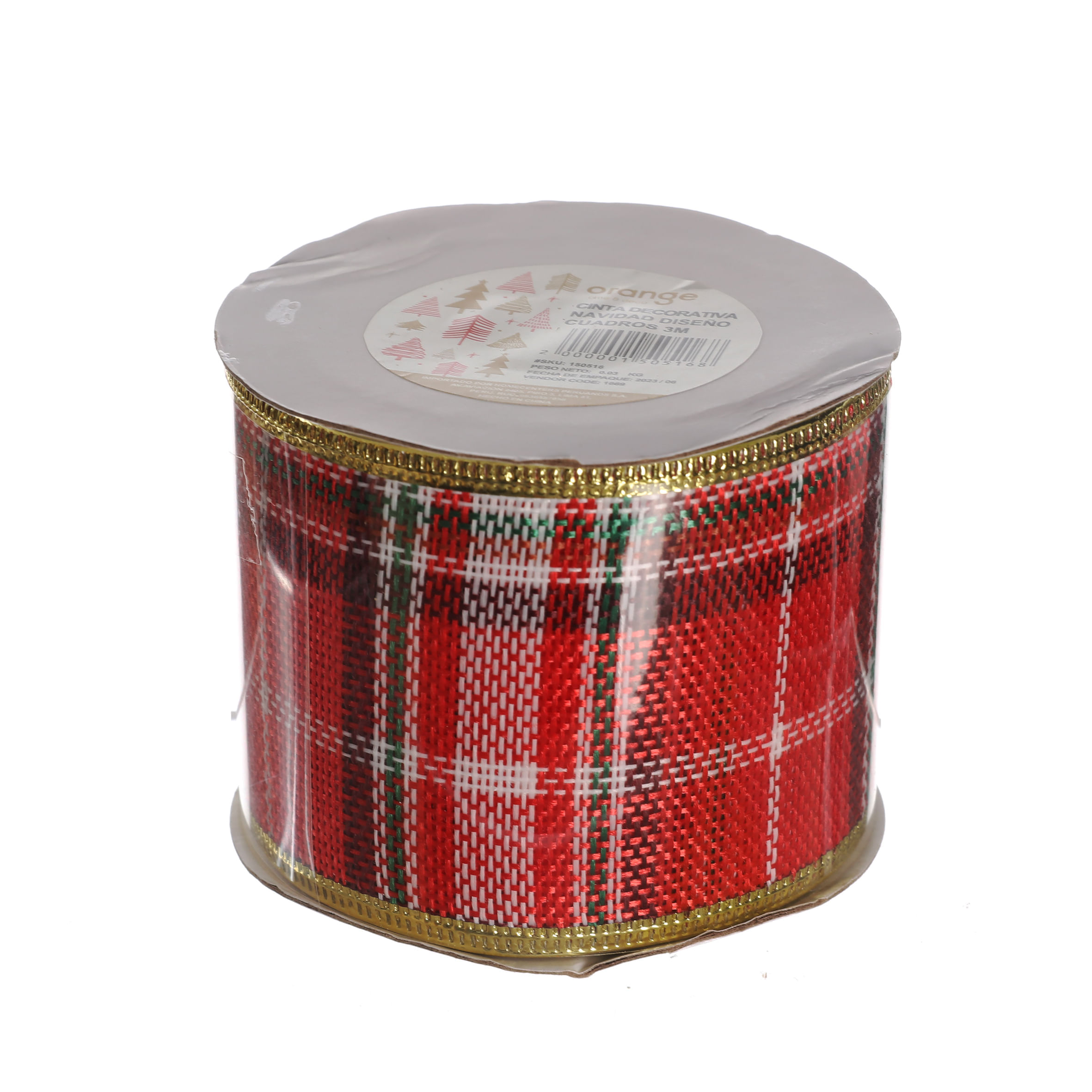 Cinta decorativa Navidad diseño Cuadros 2.7m - Real Plaza