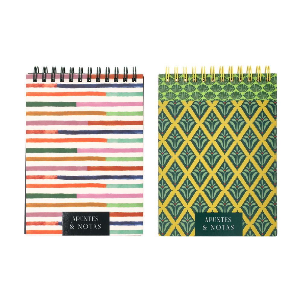 Set 2 Libretas Espiral con Líneas y Puntos 11x2,217,2cm - Real Plaza