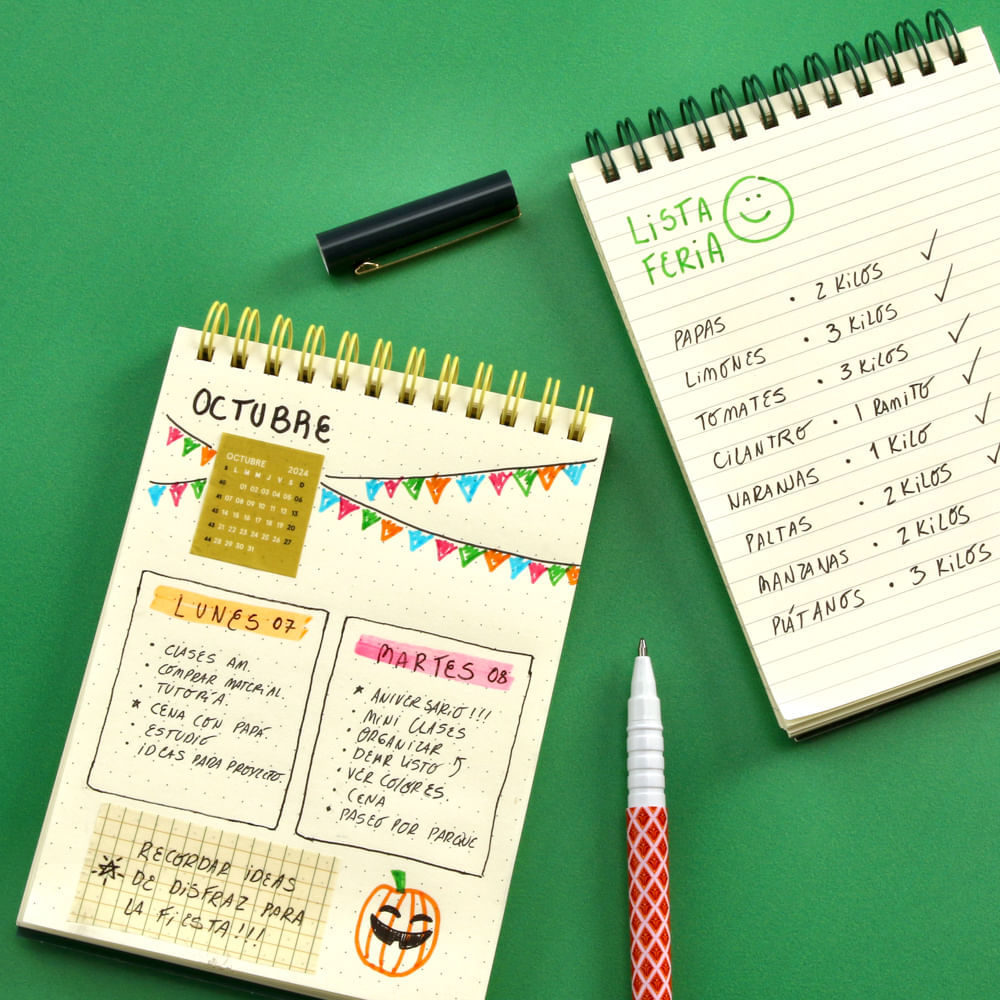 Set 2 Libretas Espiral con Líneas y Puntos 11x2,217,2cm - Real Plaza