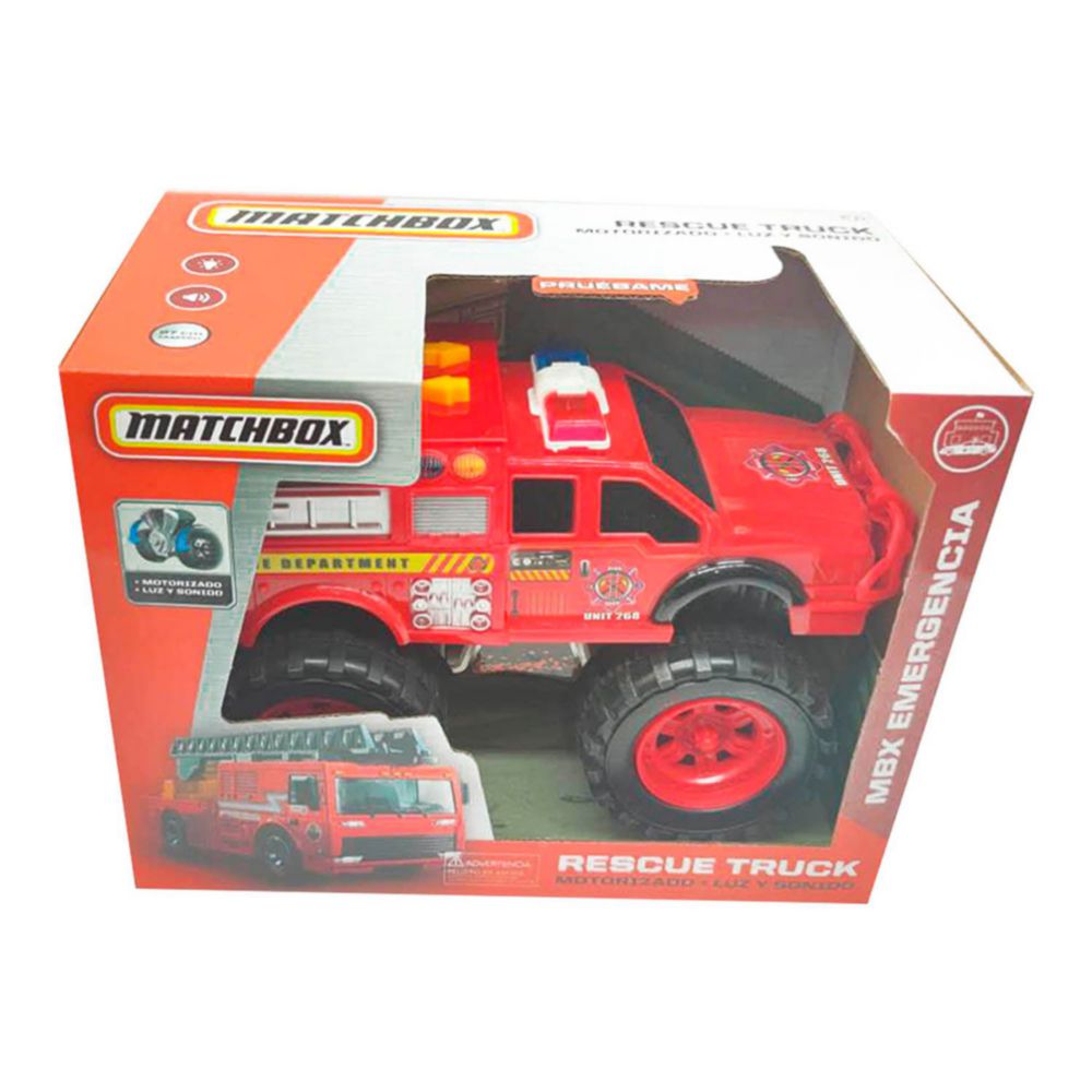 Auto Matchbox Rescue Off Road Motorizado Rojo - Real Plaza