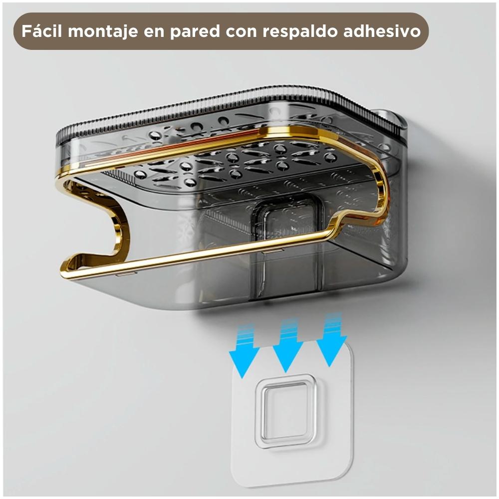 Jabonera Elegante con Escurridor y Esponja Absorbente para Baño B11 - Real Plaza