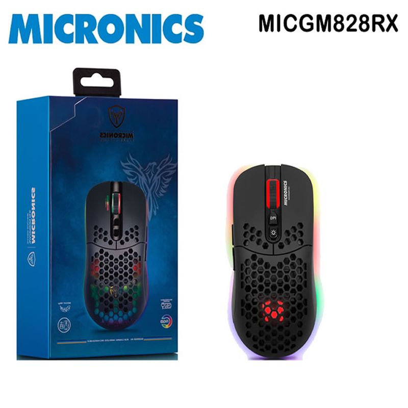 Mouse Gamer Inalámbrico Micronics Warrior GM828RX Negro - Real Plaza