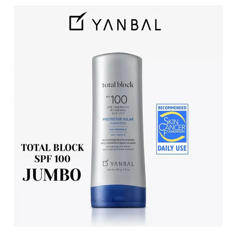 Protector Solar Yanbal Jumbo Total Block SPF100 140g - Real Plaza