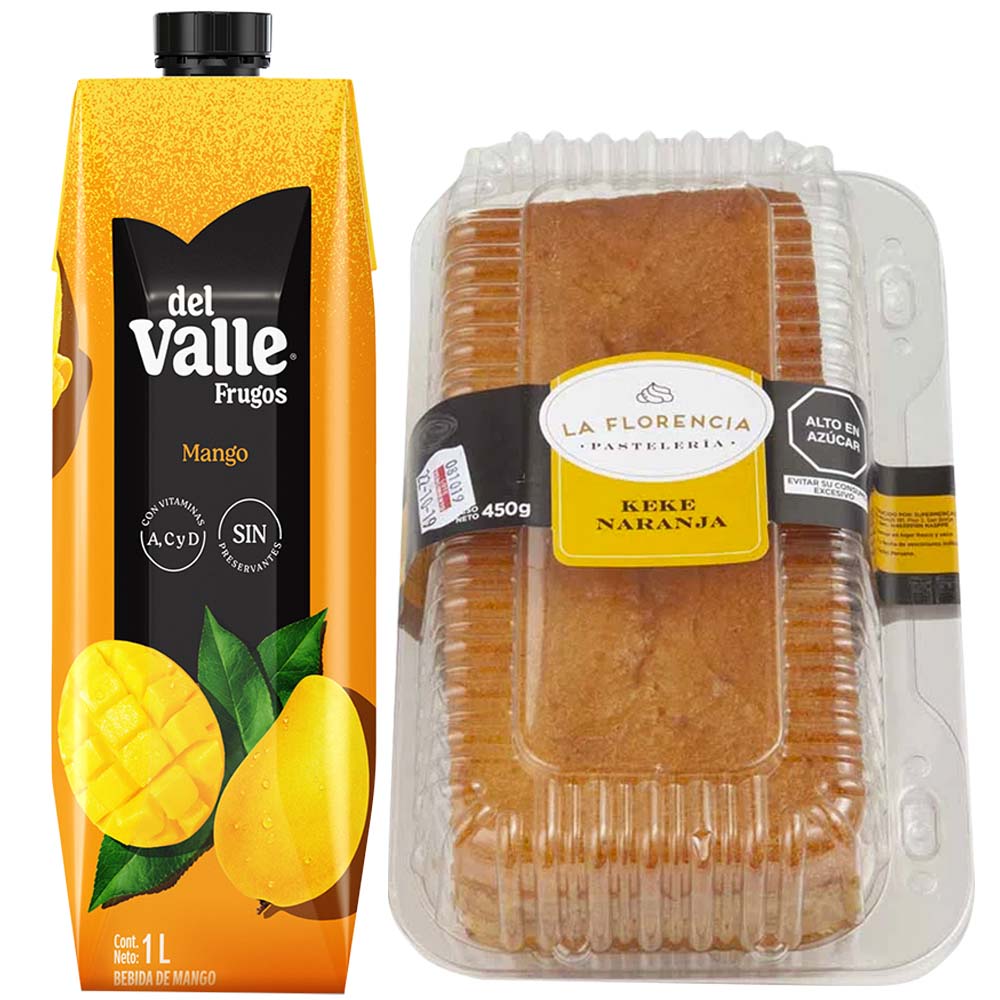 Pack Keke de Naranja Bandeja 450g + Néctar FRUGOS DEL VALLE Sabor a ...