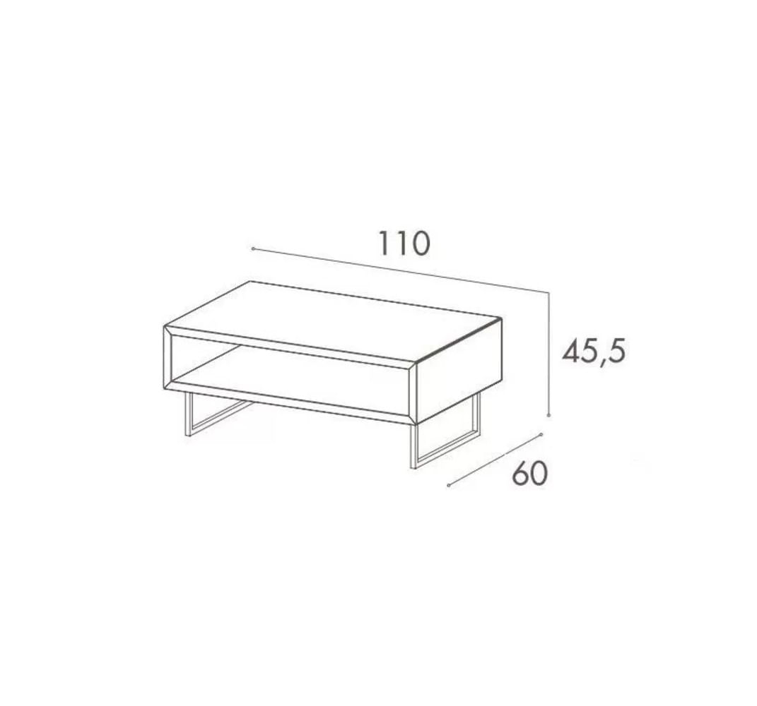 Mesa de Centro con base metalica Bruno color Marrón TU MESITA - Real Plaza