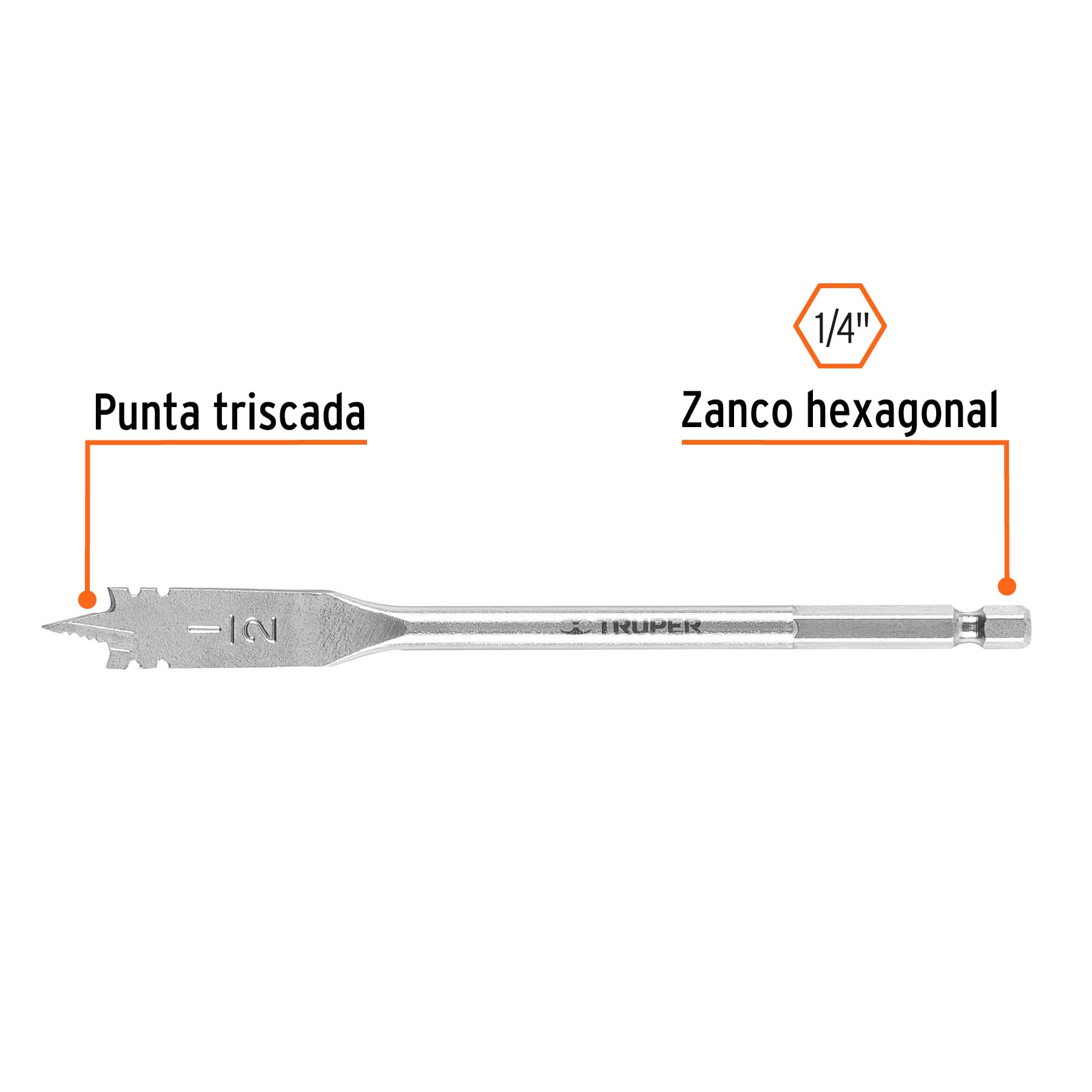 Broca Paleta para Madera 1/2" 11372 Truper - Real Plaza
