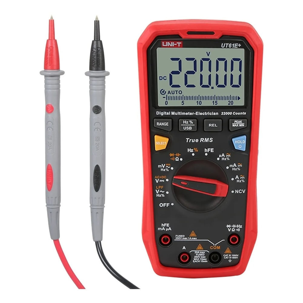 Multitester Multimetro Digital Profesional RMS UNI-T UT61E+ - Real Plaza