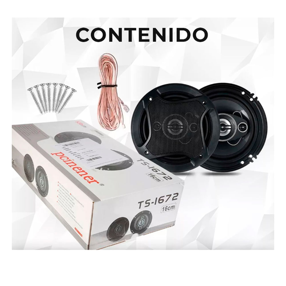 Parlantes para Auto de 500W 16cm Woofer - Real Plaza