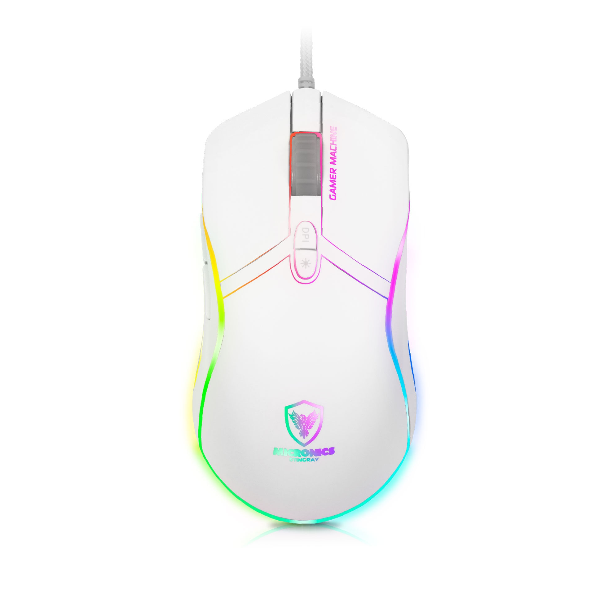 Mouse Gamer Rgb 7b 6400dpi Micronics Stingray Gm813w - Real Plaza