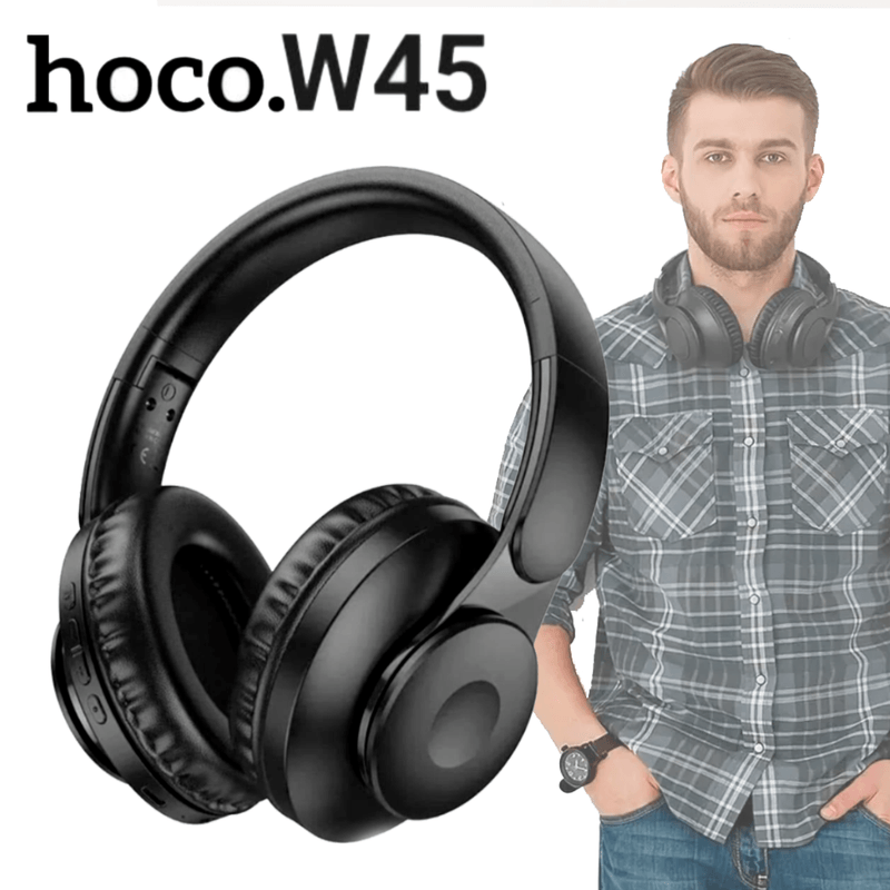 Audifonos Inalambrico Bluetooth 5.3 Hoco W45 Negro - Real Plaza