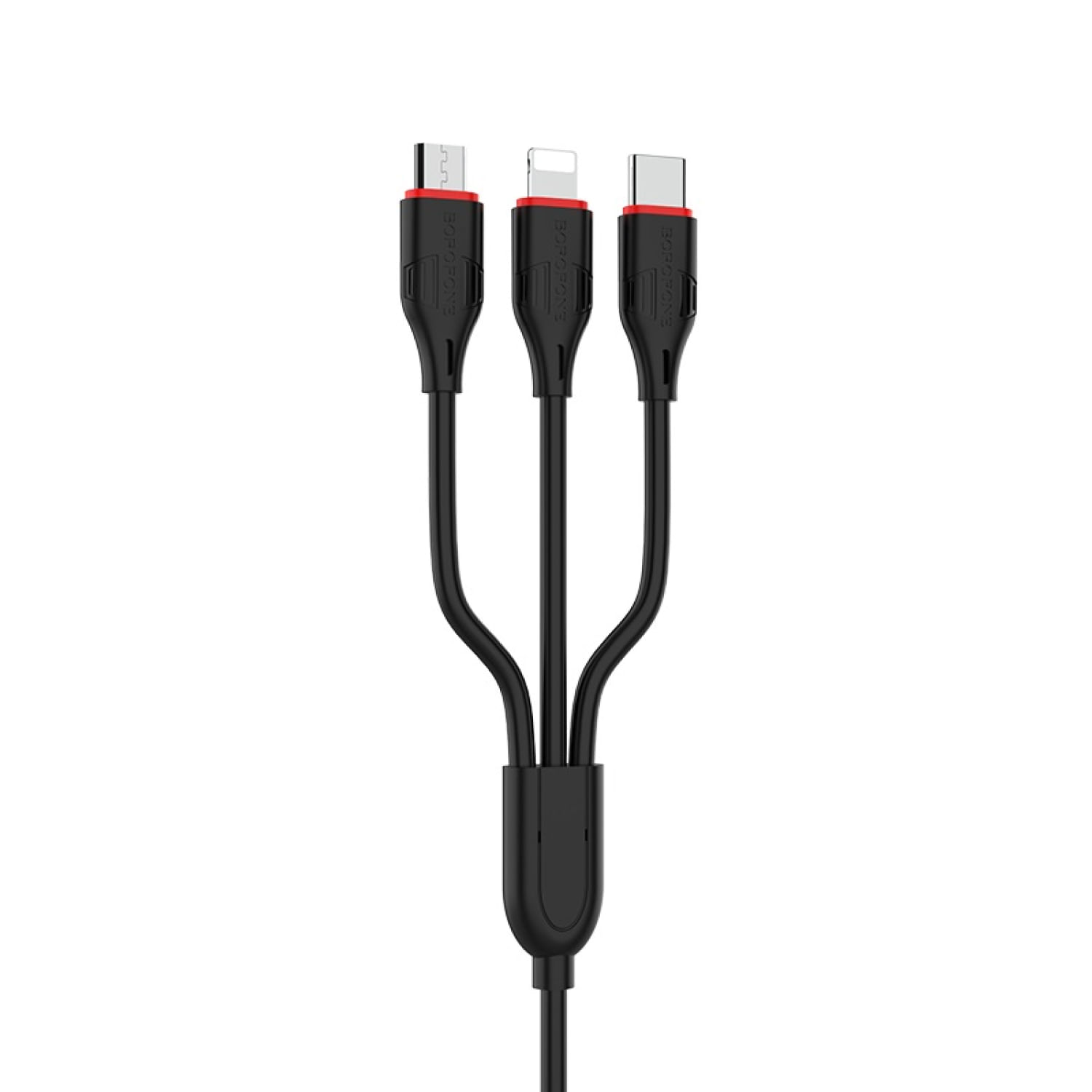 Cable De Carga 3 En 1 Lighting, Tipo C Y Micro Usb Negro / Blanco ...