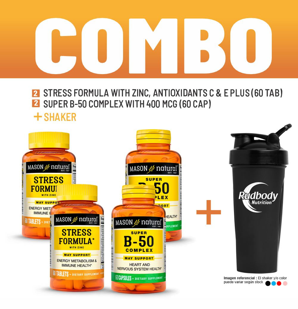 2 Stress Formula With Zinc,Antioxidants C&E Plus (60 Tab)+ 2 Super B-50 ...