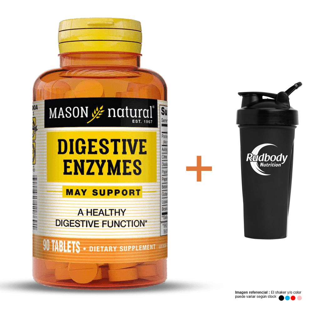 Vitaminas Mason Natural - Digestive Enzymes (90 Tab) + Shaker - Real Plaza