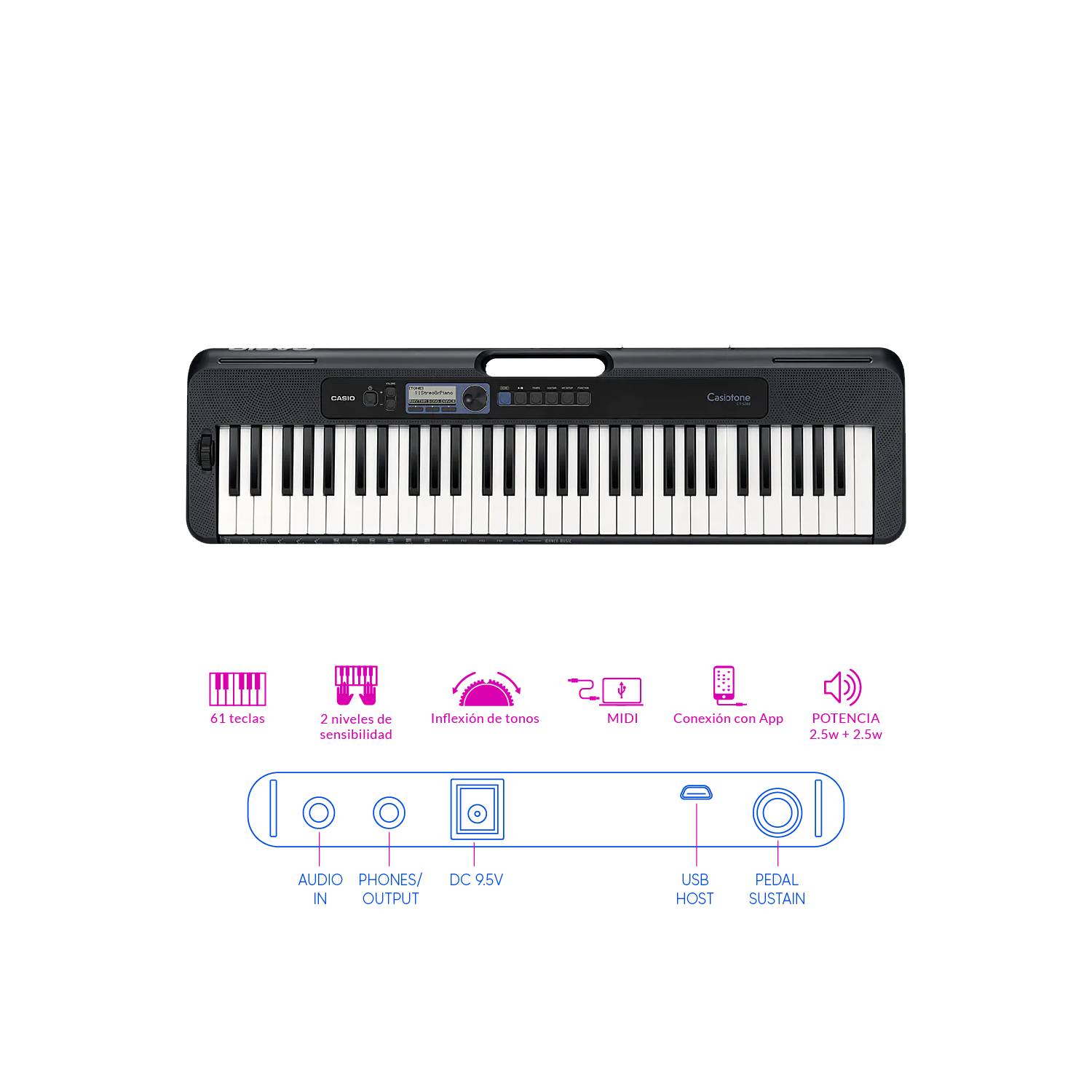 Teclado Casio Cts-300 Pack Sensible Portatil - Real Plaza