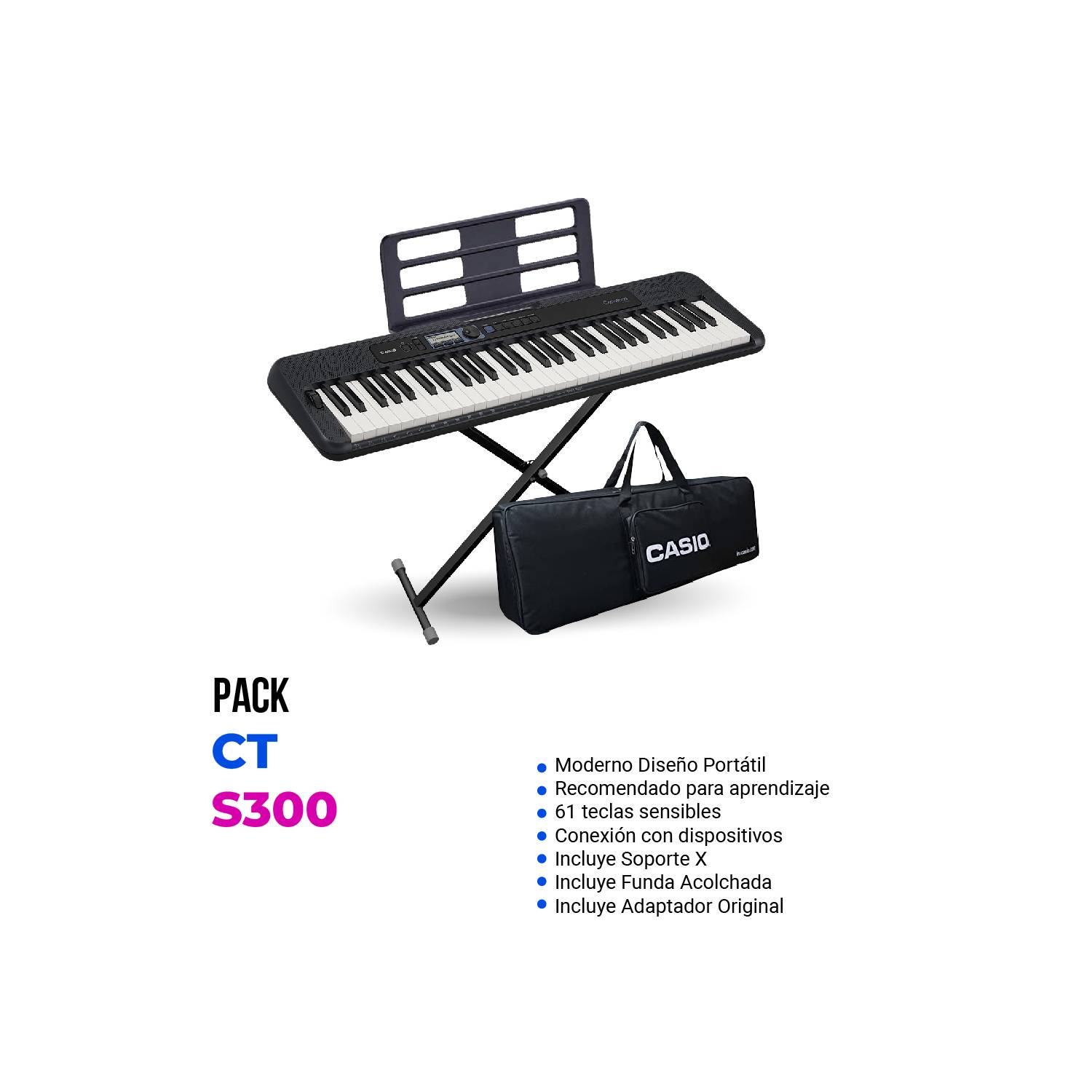 Teclado Casio Cts-300 Pack Sensible Portatil - Real Plaza