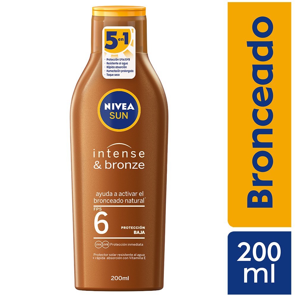 Crema Nivea Sun Intense & Bronze FPS6 Frasco - 200 ML - Real Plaza