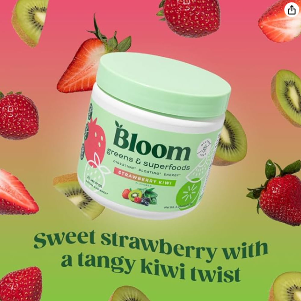 Suplemento Bloom Nutrition Greens & Superfoods Strawberry y Kiwi - Real ...