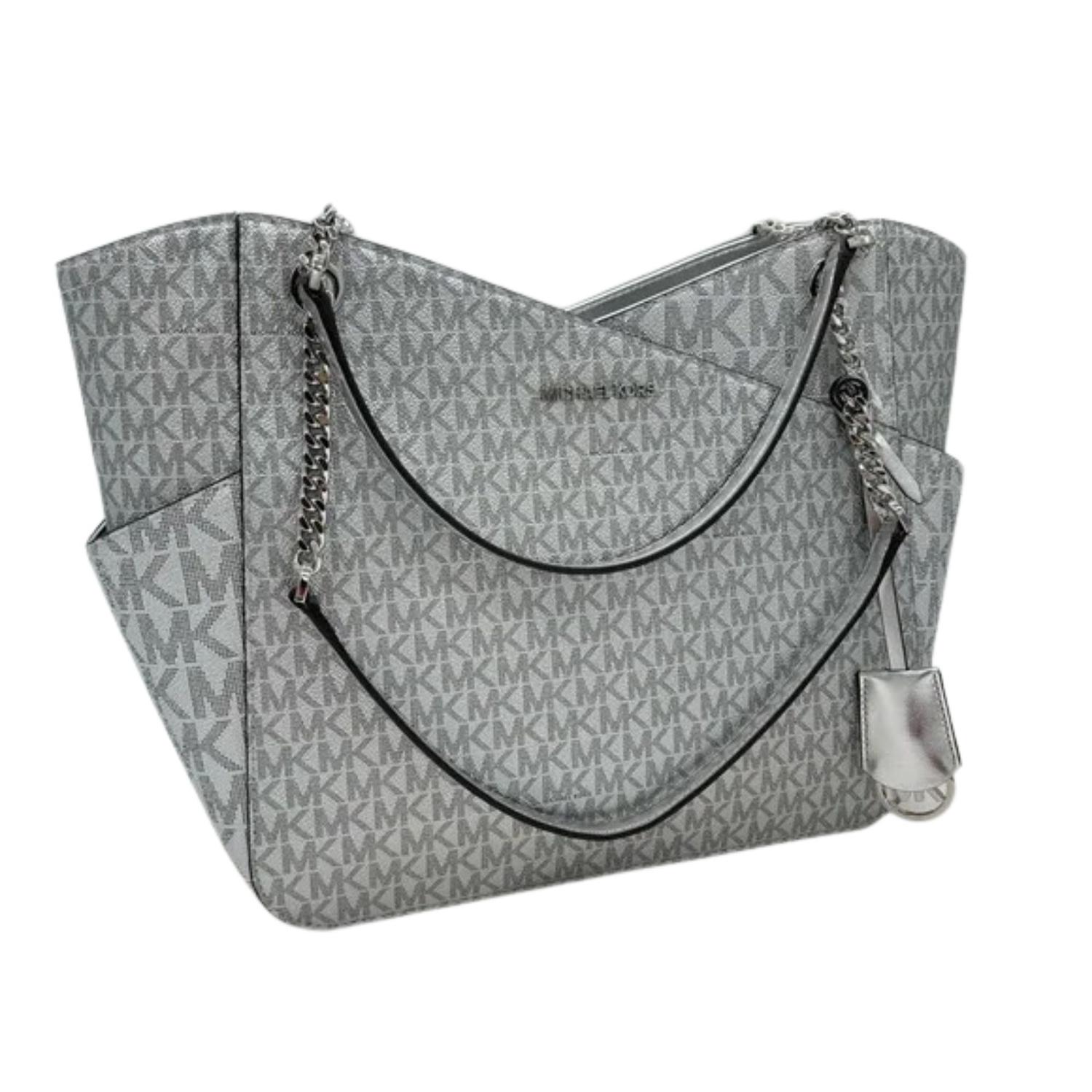 Cartera Tote Michael Kors Jet Set Metalico Silver - Real Plaza
