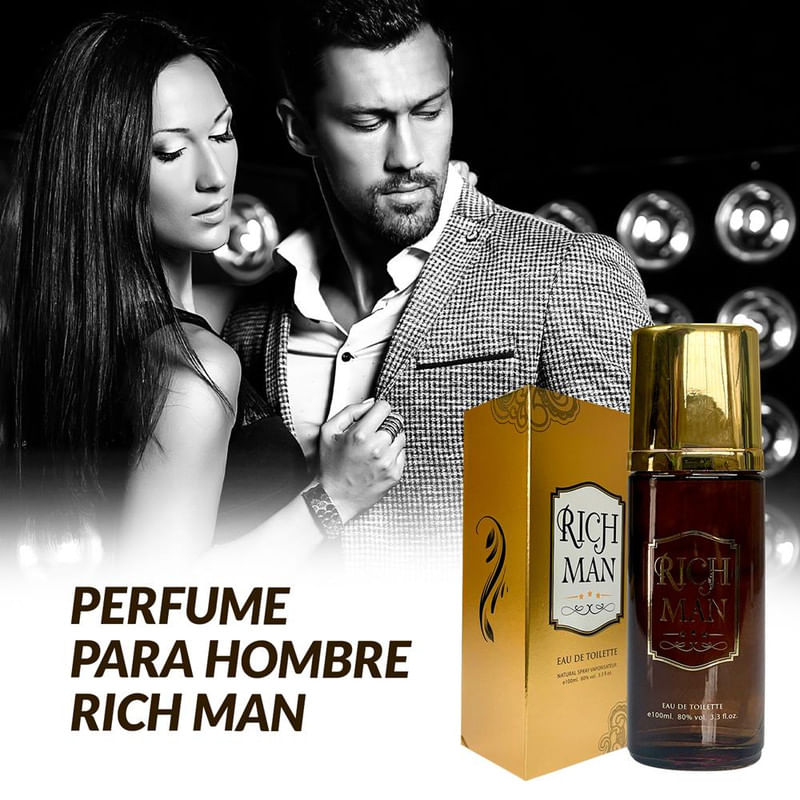 Perfume para Hombre Rich Man 100ml Dubai Essences 3 Unidades - Real Plaza