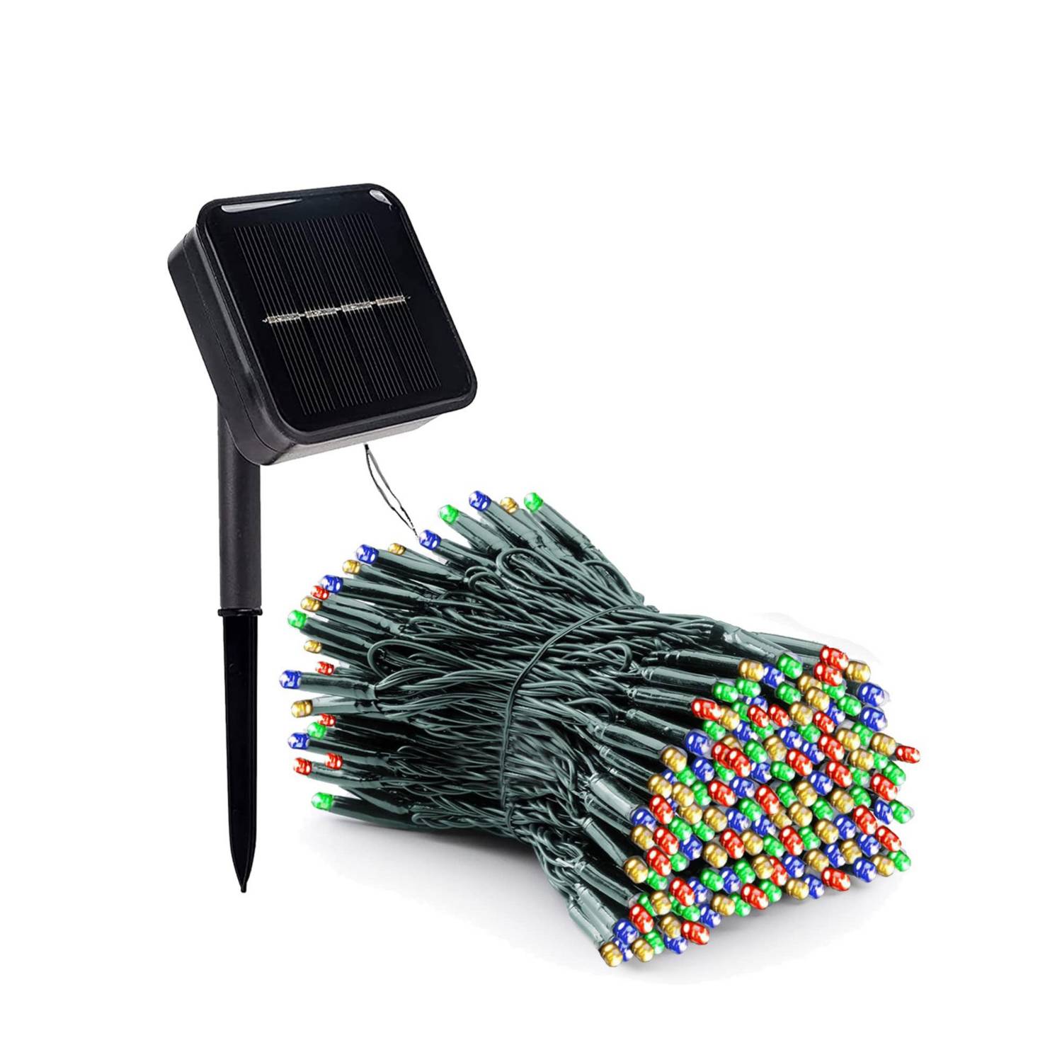 Luces Navideñas De Colores Con Panel Solar - Real Plaza