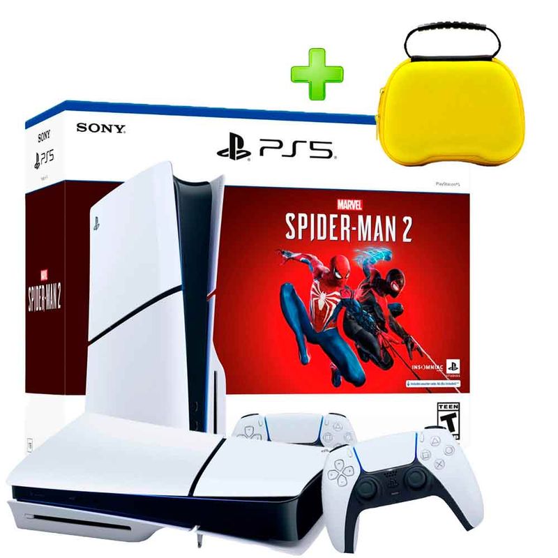 Pack Consola PS5 Slim Spiderman 2 Lector 1TB + Estuche para Mando PS5 ...