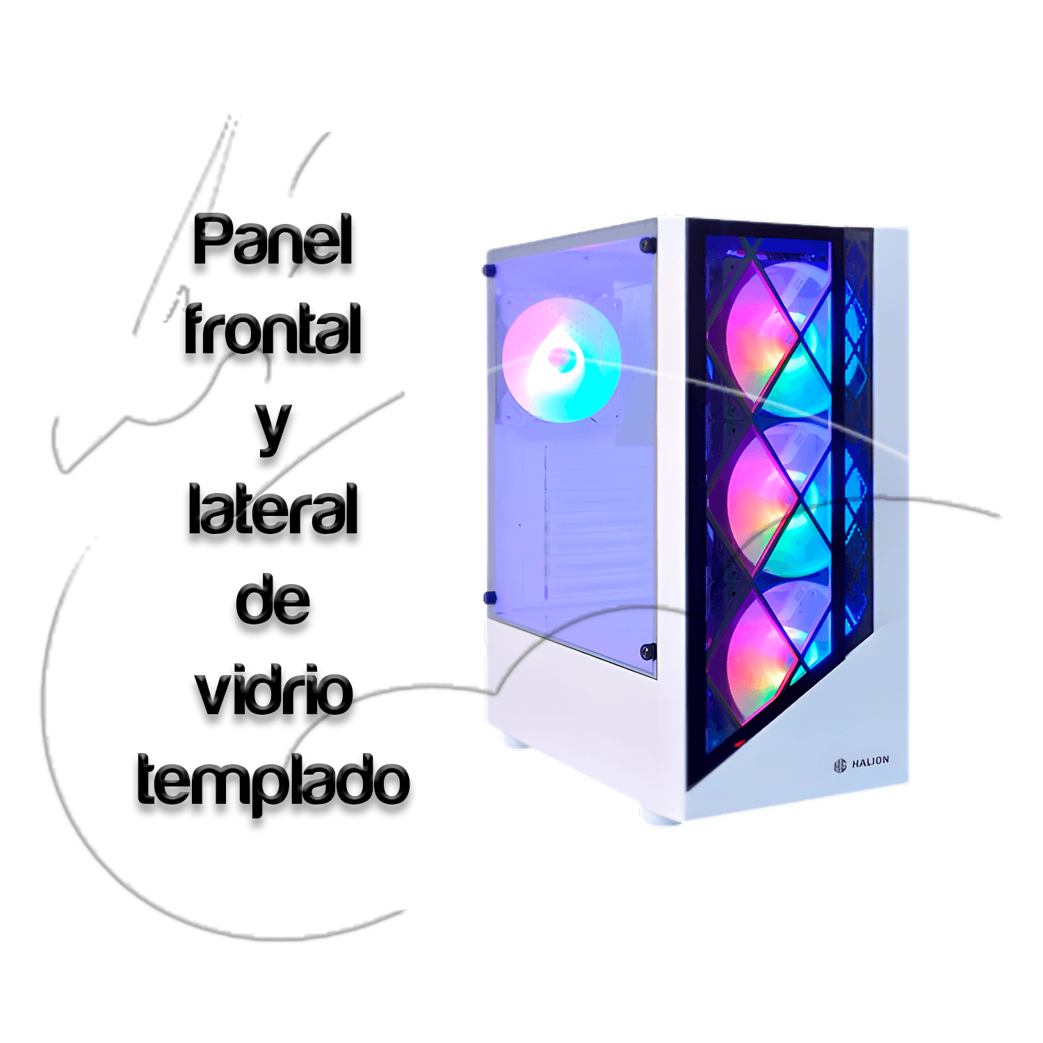 Case Gamer Halion Dragon Cr15 Blanco 500w 4x12 Rainbow - Real Plaza