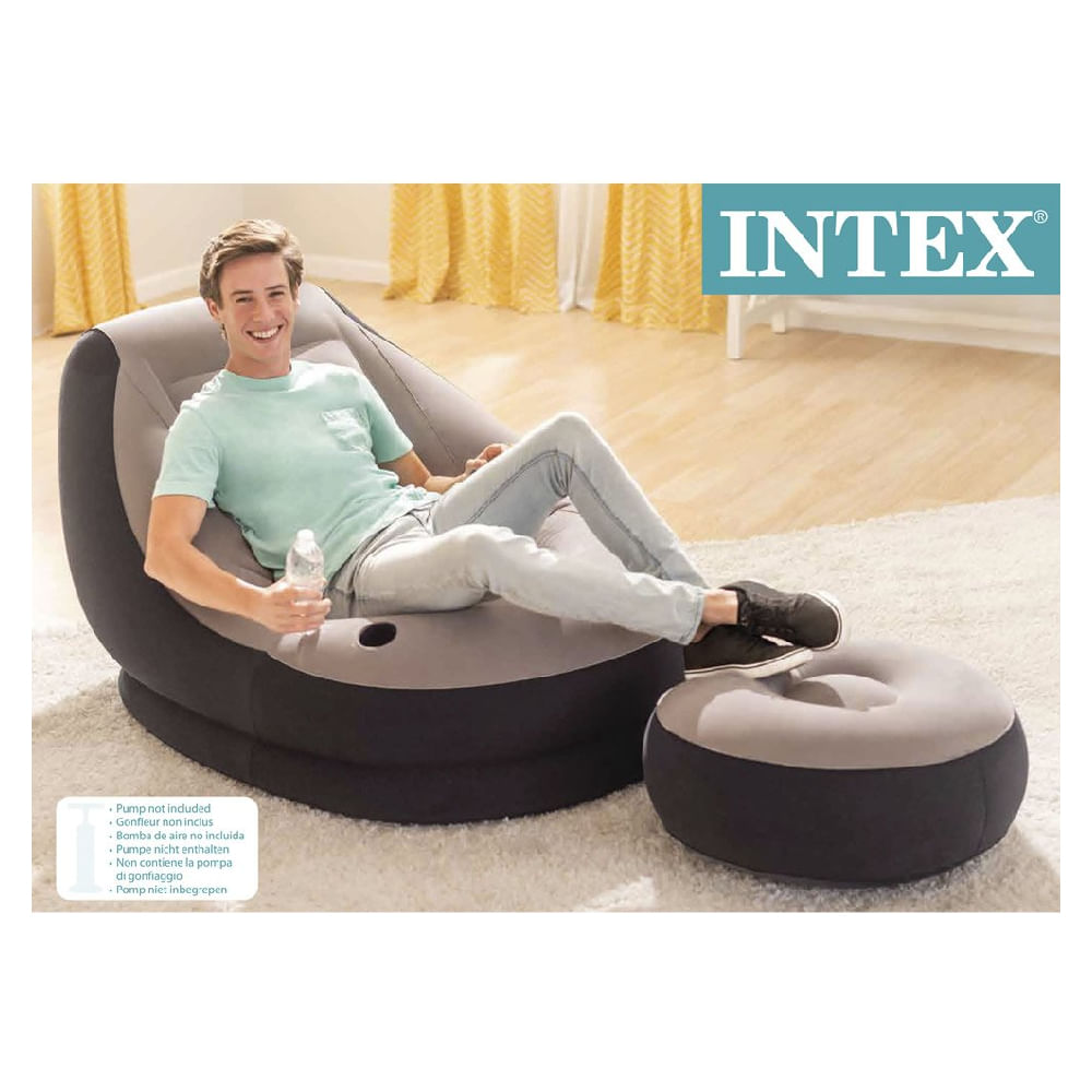 Puff Sillón Inflable con Posa Pies - Real Plaza